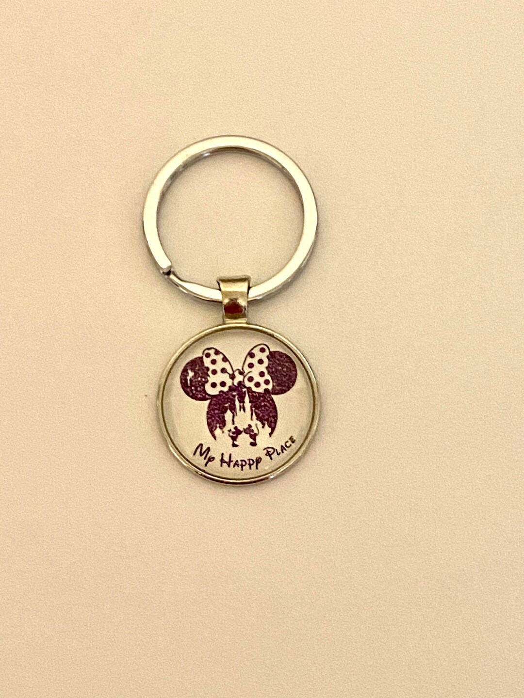 MINNIE Icon My HAPPY PLACE Keychain Keyring Disney Gift - Etsy