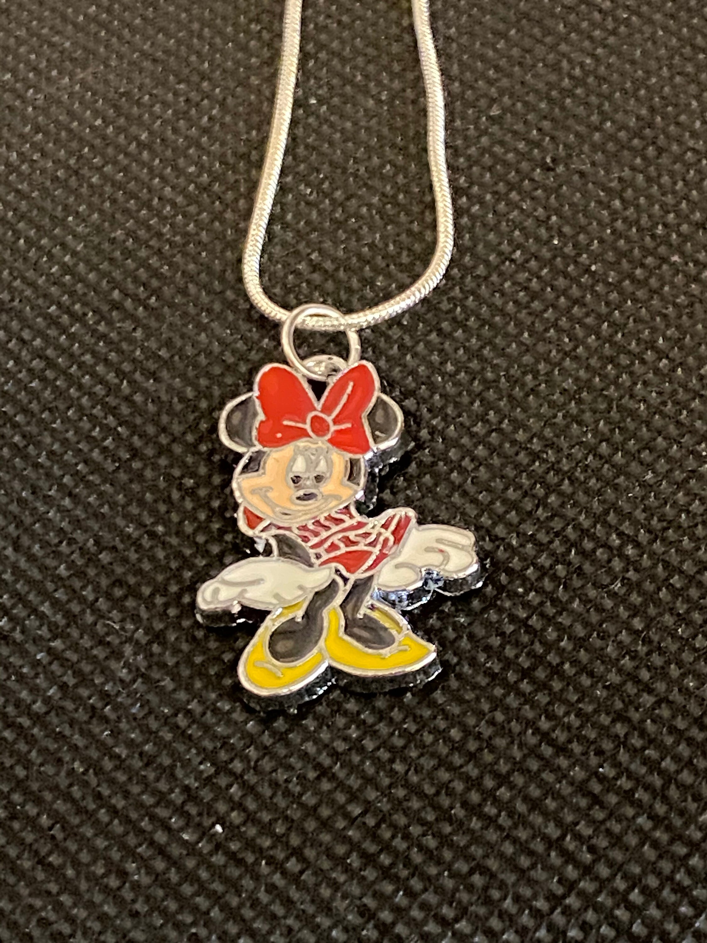 Minnie Mouse Necklace Cute Red Minnie Posing Made With 925 | Etsy