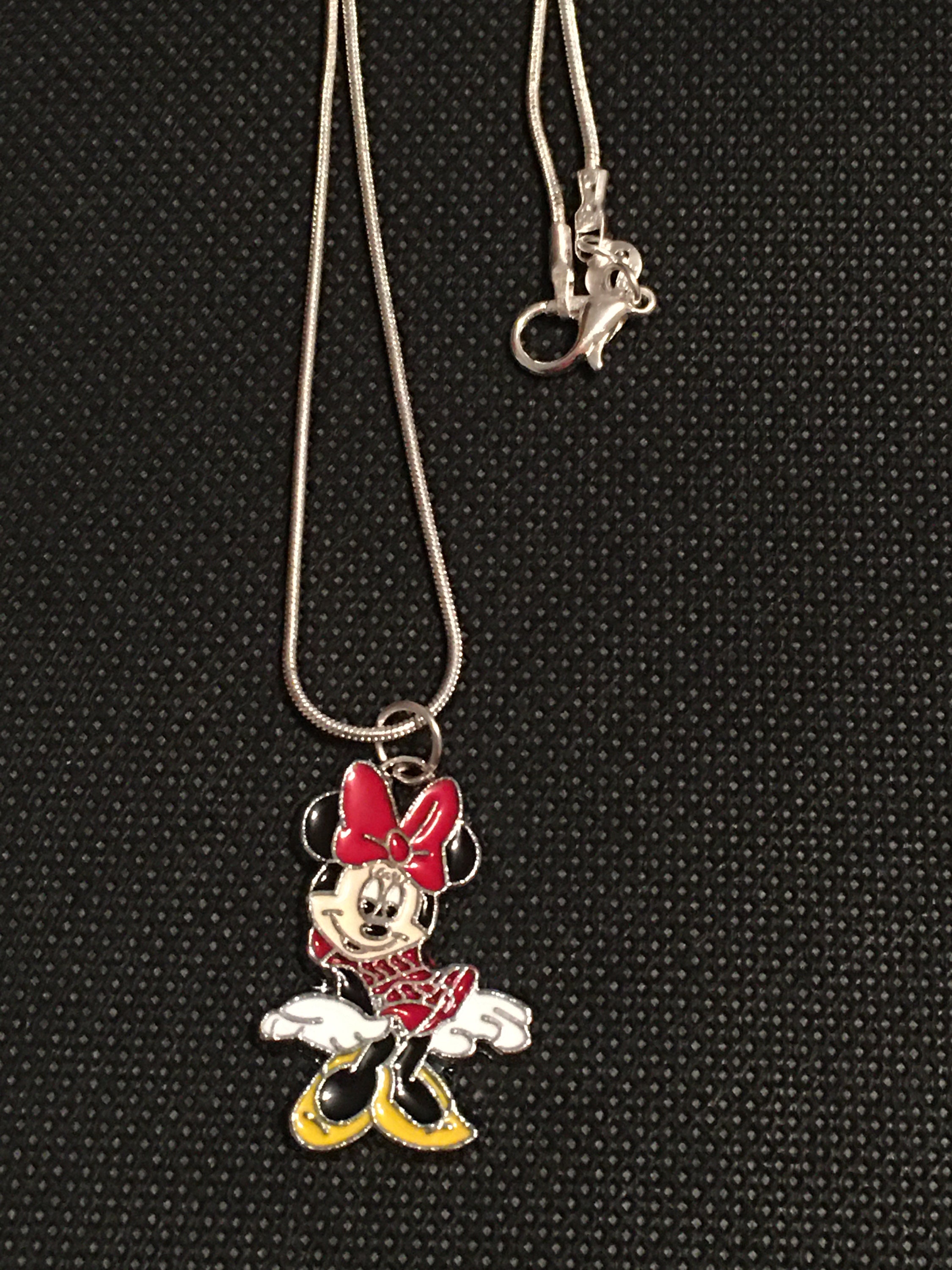 Minnie Mouse Necklace Cute Red Minnie Posing Made With 925 | Etsy