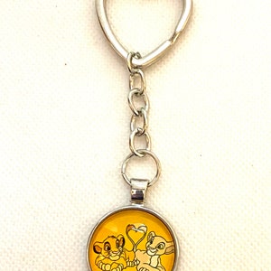 SIMBA & NALA Lion King Keychain Heart Keyring Disney Gift - Etsy