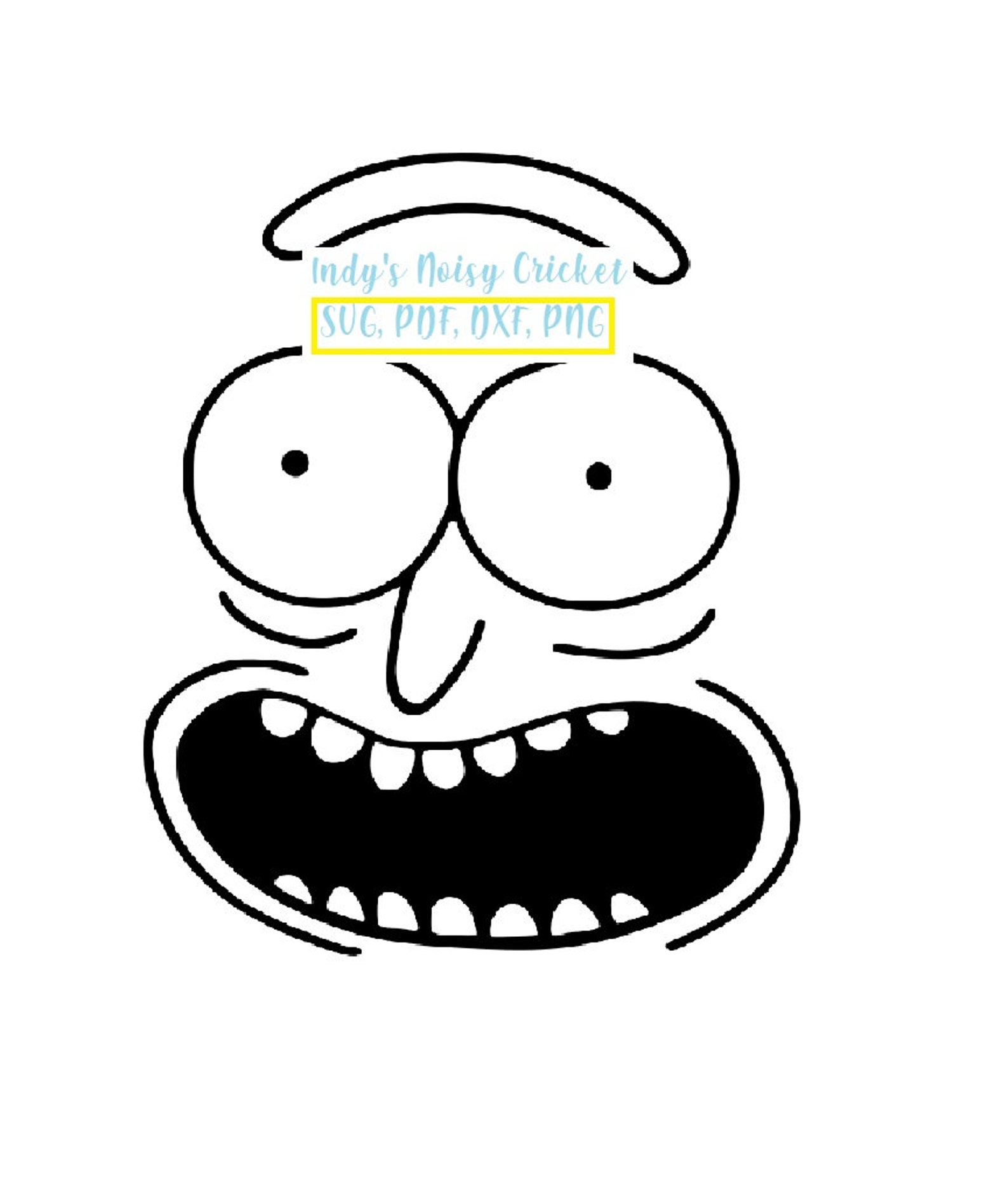 Rick and Morty Pickle Rick Sanchez Face Cartoon SVG Vector | Etsy