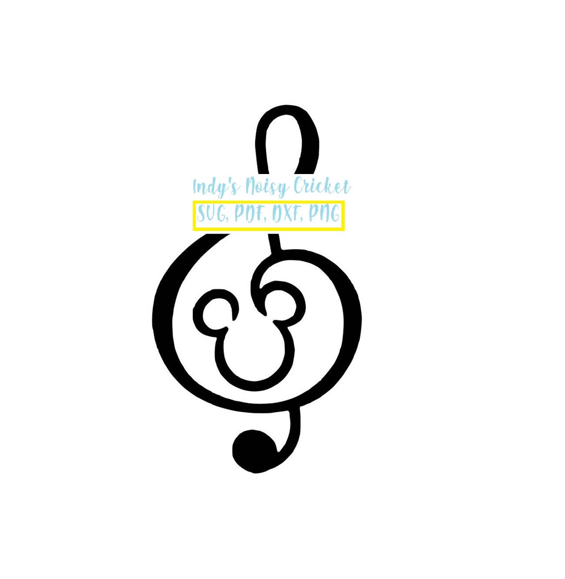 Disney Mickey Mouse Music Note Treble SVG Vector | Etsy