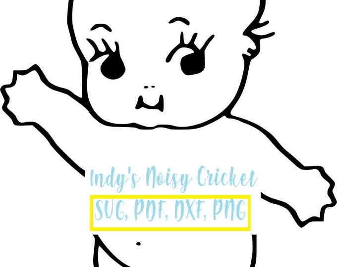 Kewpie Baby Waving Cartoon PNG SVG Vector - Etsy