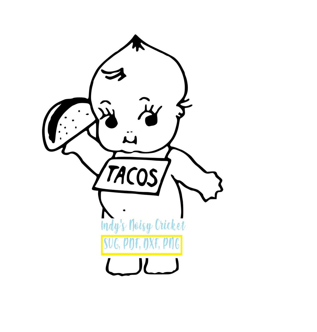Kewpie Baby Cartoon Tacos PNG Vector - Etsy Canada