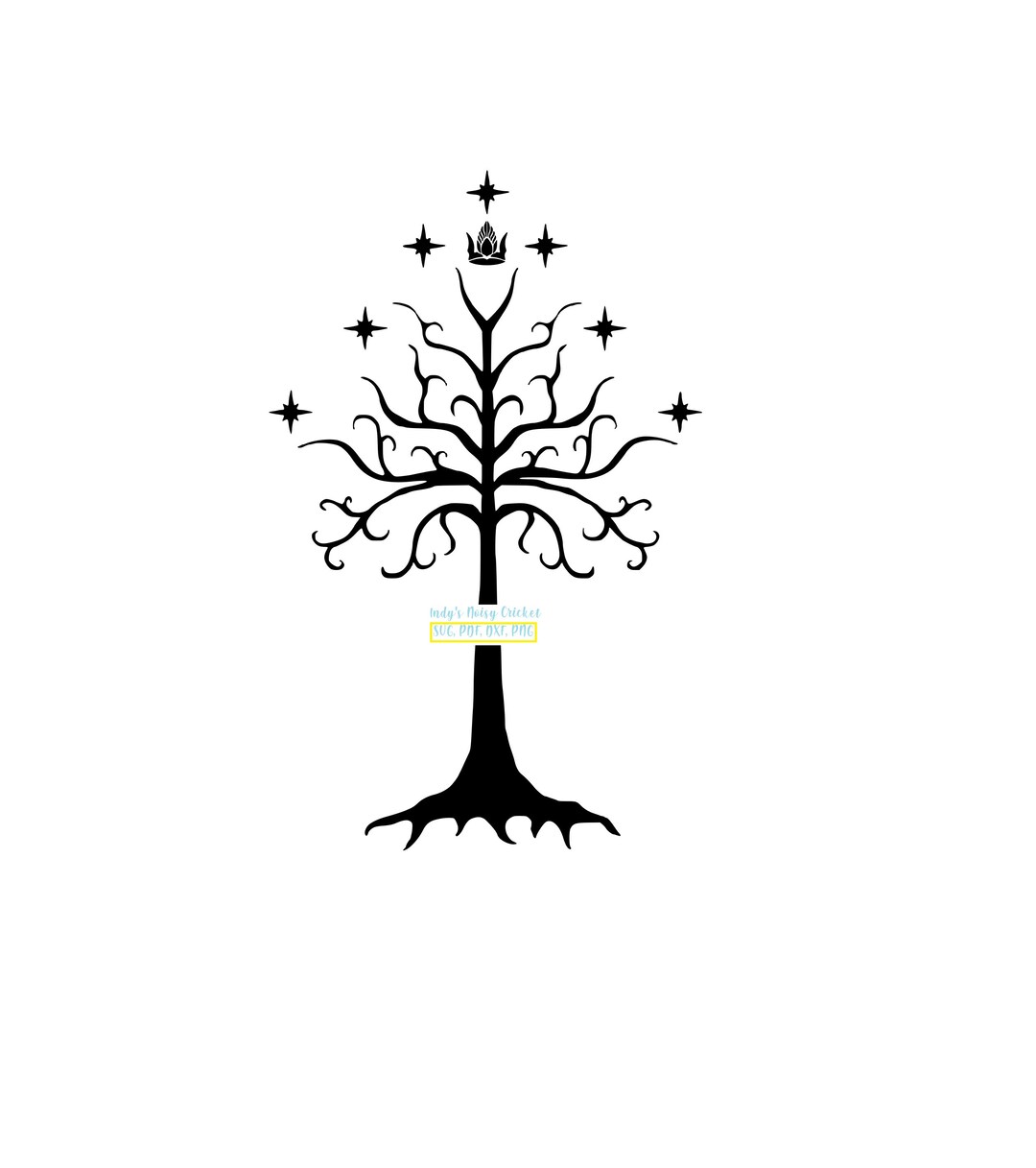 Tree of Gondor Crown of Elessar Lord of the Rings Aragorn Tolkien SVG ...