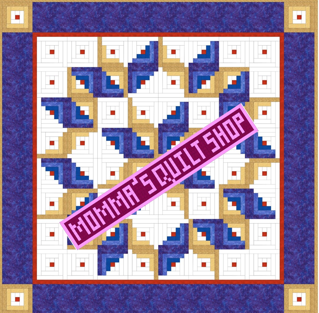 Log Cabin Carpenters Star Queen Size PDF INSTANT DOWNLOAD - Etsy