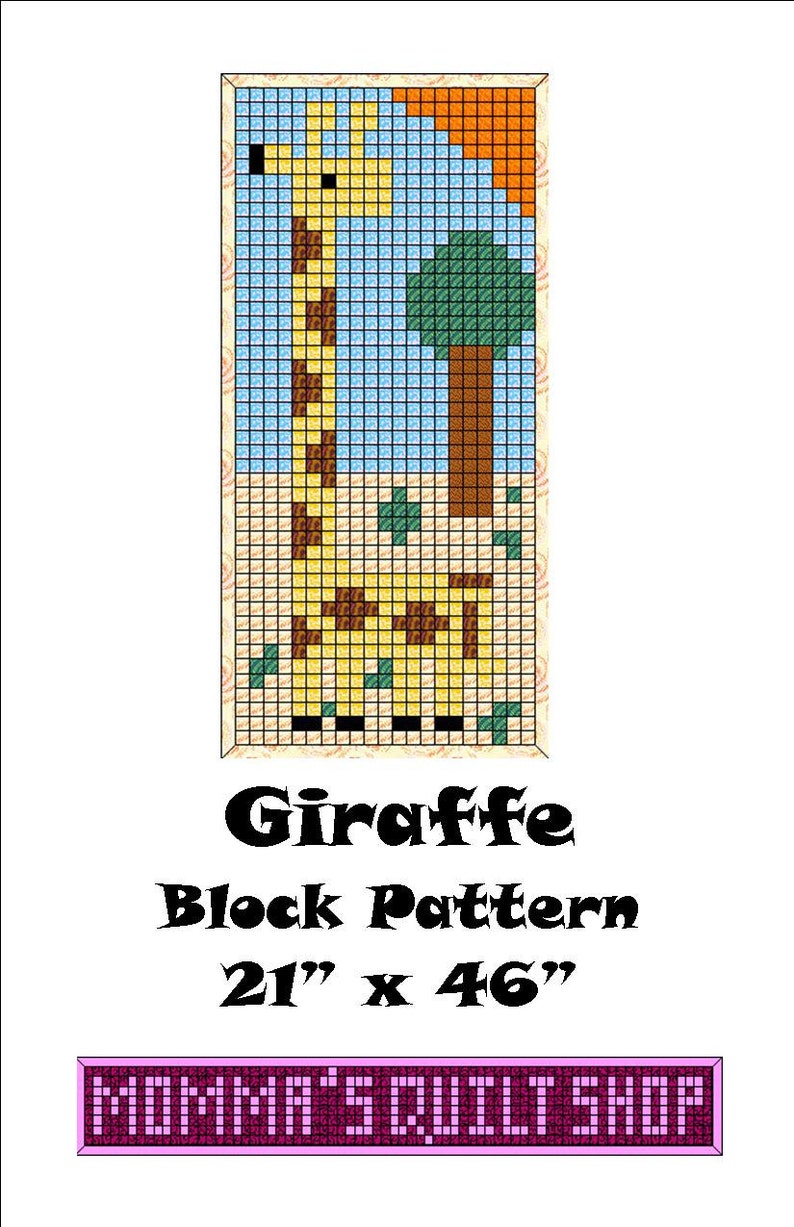 Giraffe Patchwork Quilt Block Pattern - Etsy