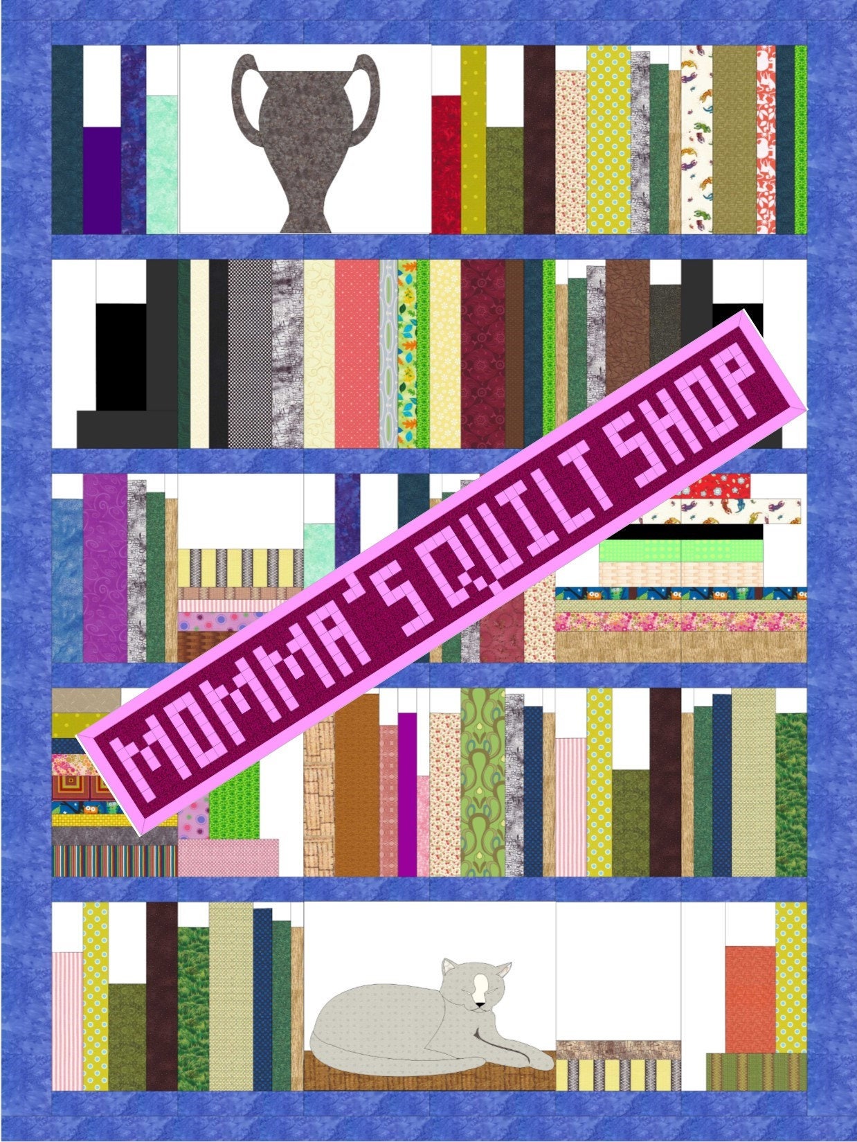 Bookshelf Library Twin Size Quilt Pattern PDF INSTANT DOWNLOAD - Etsy