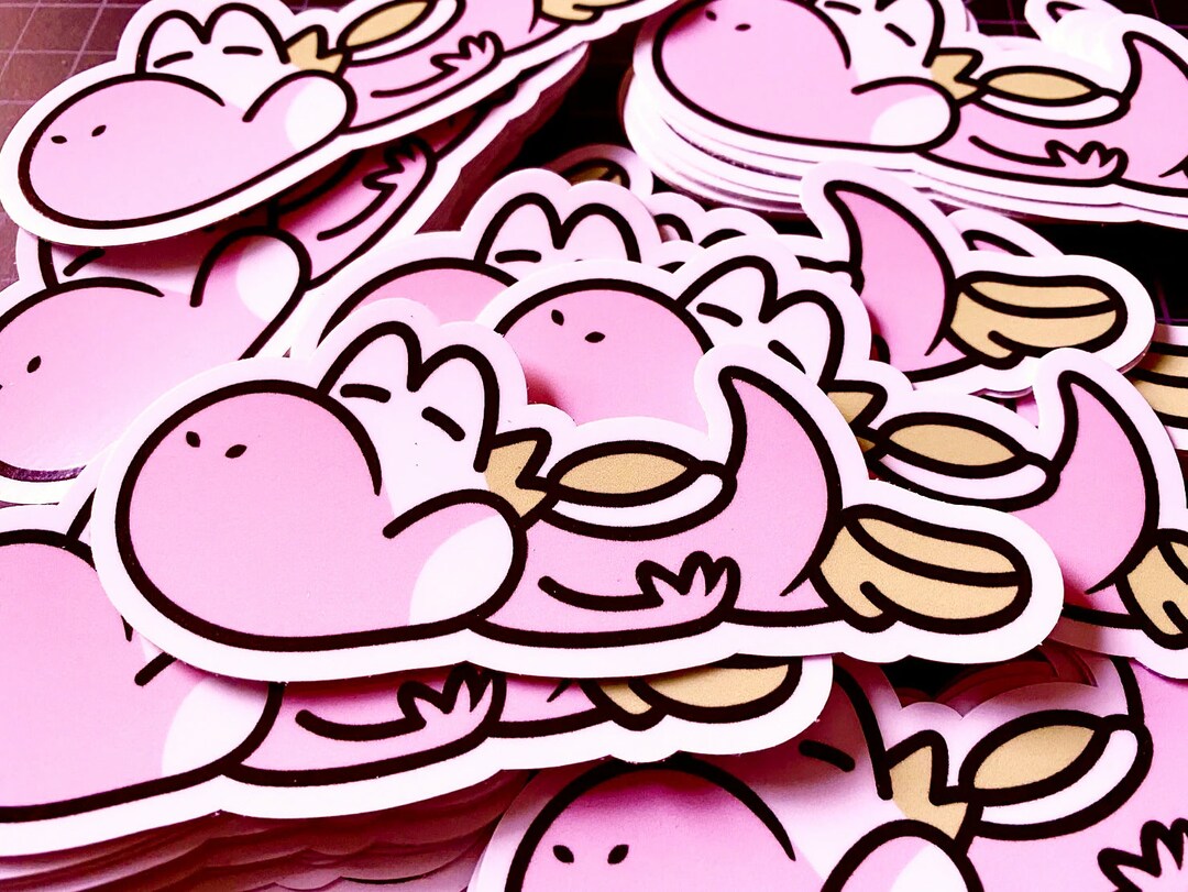 Sleepy Pink Yoshi Sticker - Etsy