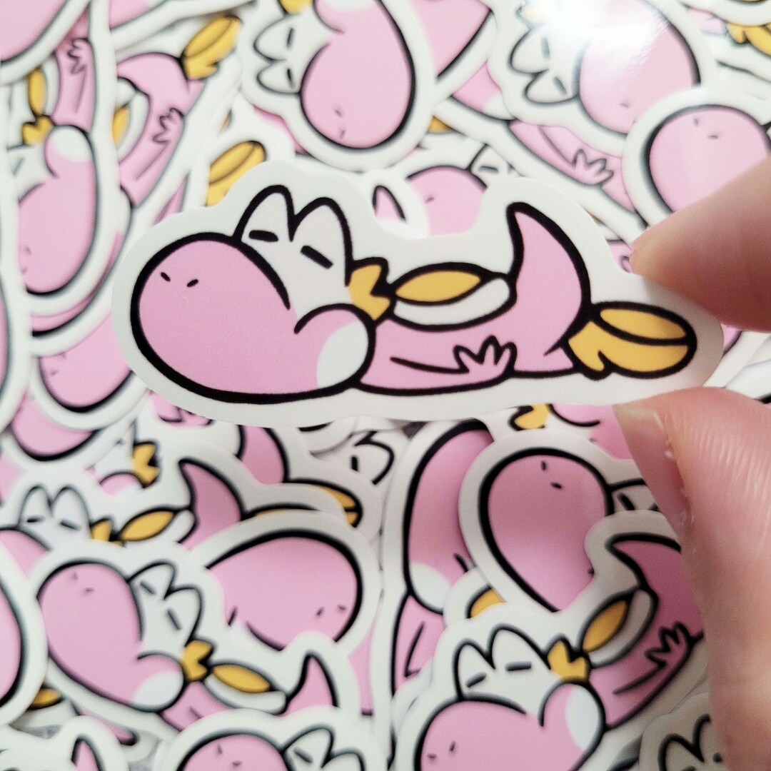 Small Sleepy Pink Yoshi Sticker - Etsy