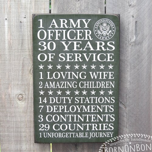 Army Service Sign Personalized Military Retirement Armed - Etsy