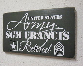 Army Retirement Sign Personalized Military Retirement Armed Forces ...