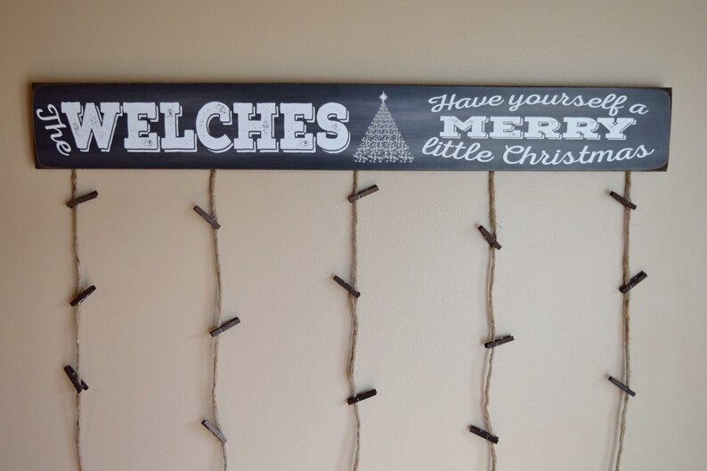 Custom Last Name Card Display Holder - Personalized Card Hanger - Merry ...