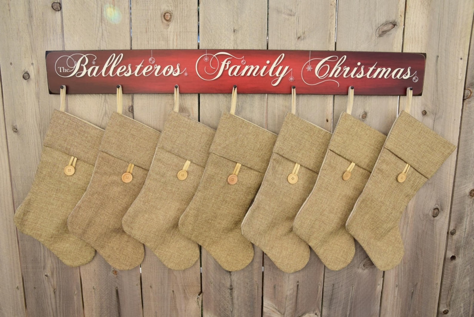 Custom Stocking Display Sign - Stocking Hanger - Christmas Stocking ...