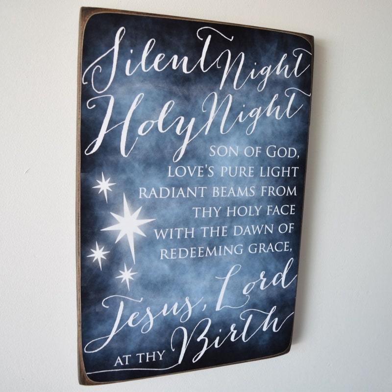 Silent Night Sign - Etsy