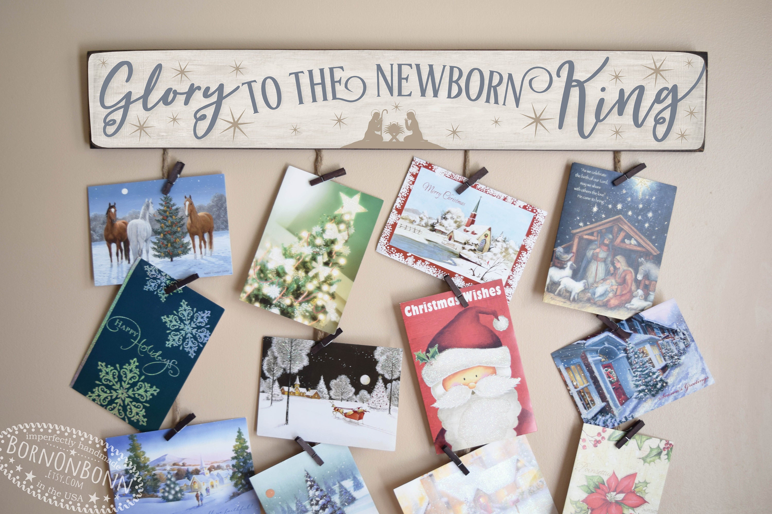 Glory to the Newborn King Christmas Card Holder Christmas | Etsy