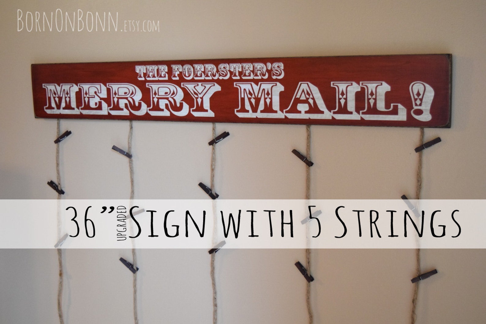 Custom Name Merry Mail Card Display Holder Personalized Card | Etsy