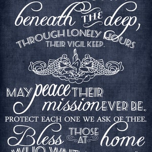 Submariner's Prayer Sign - Wood Submarine Navy Sign - Deployment Sign ...