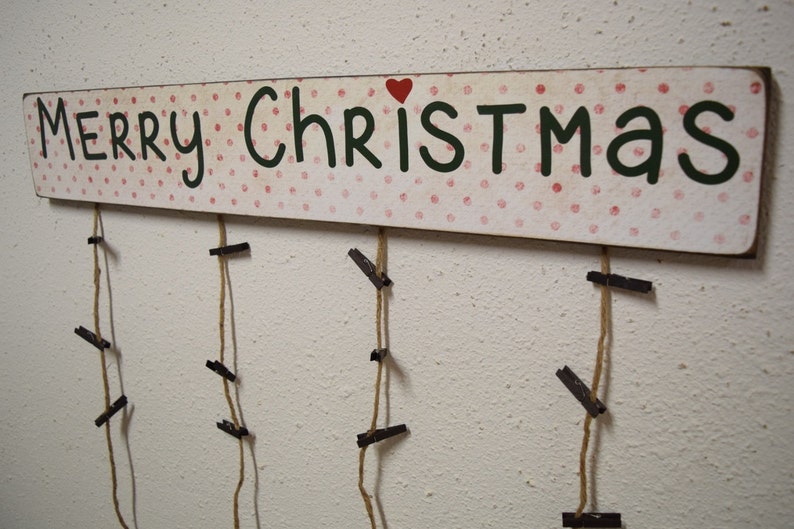 Merry Christmas Sign - Christmas Card Display- Holiday Sign - Christmas ...