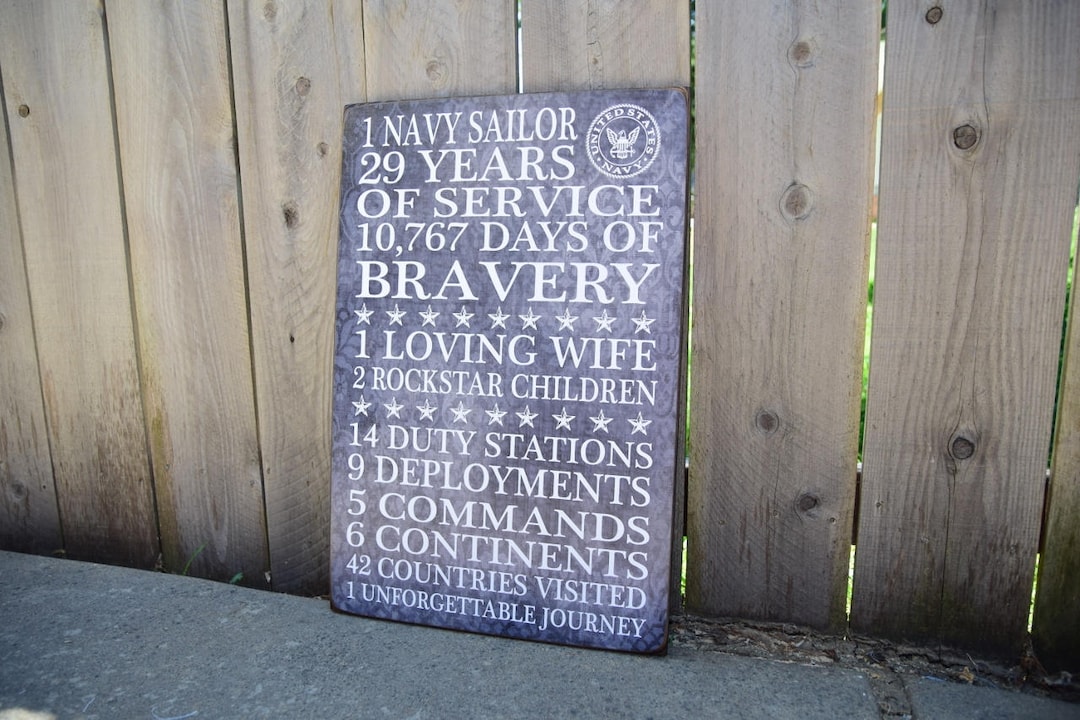 Navy Service Sign - Personalized Military Retirement - Armed Forces ...