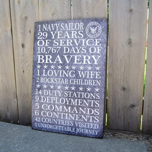 Navy Service Sign Personalized Military Retirement Armed - Etsy