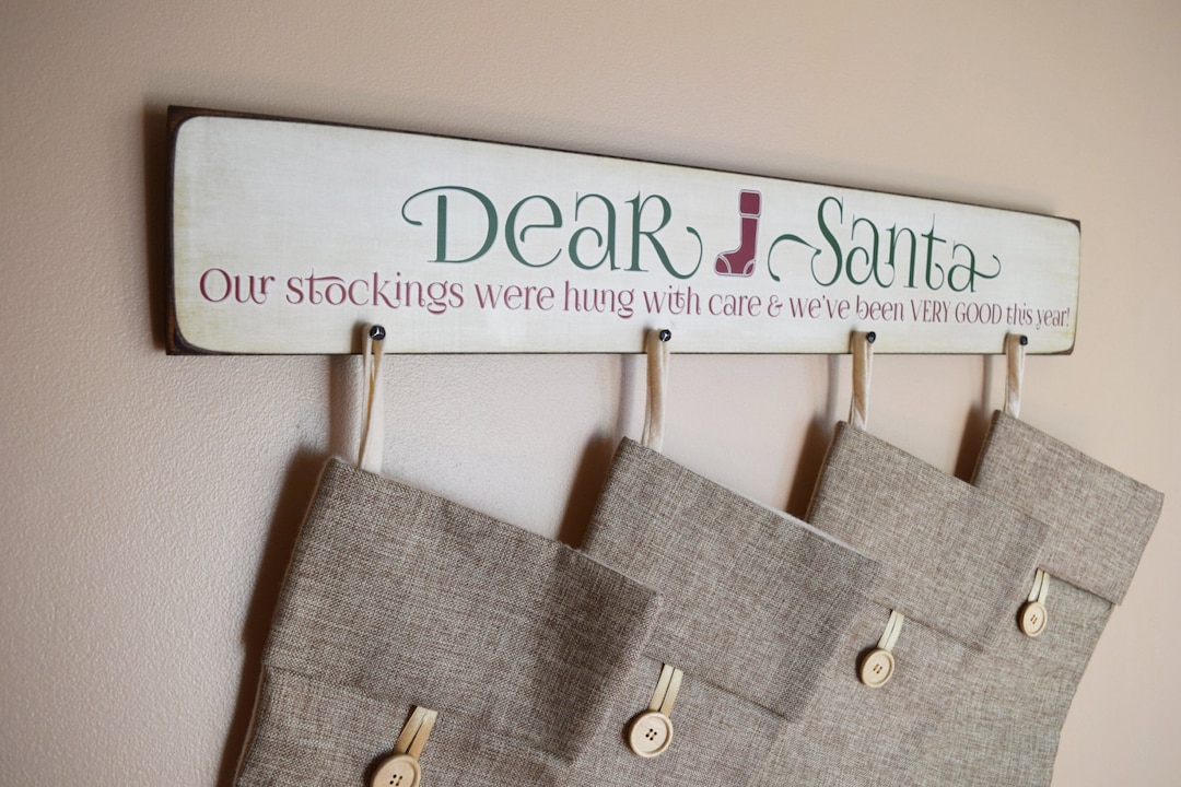 Christmas Stocking Holder - Dear Santa Stocking Hanger - Stocking ...