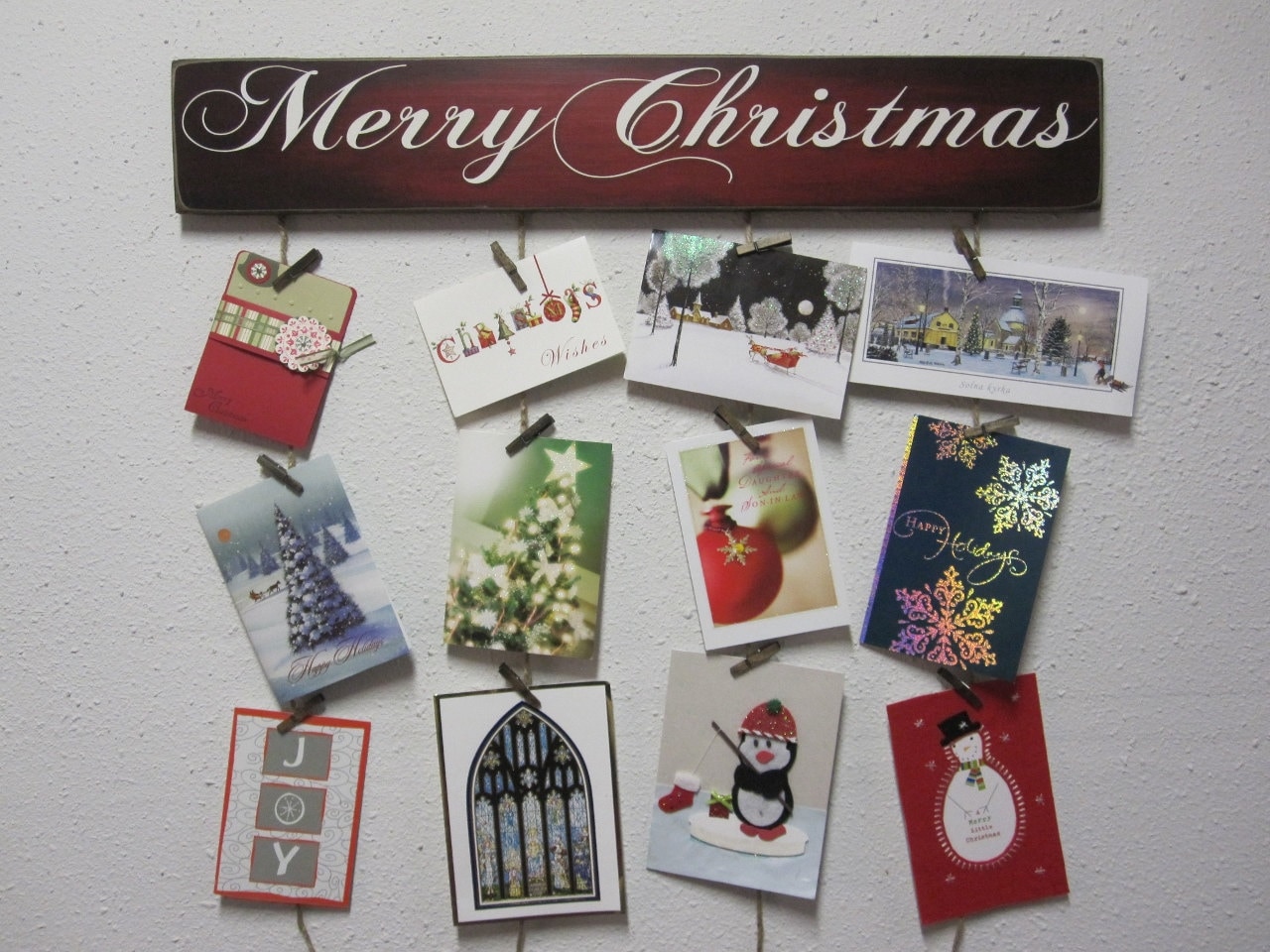 Christmas Card Holder Merry Christmas Card Hanger - Etsy