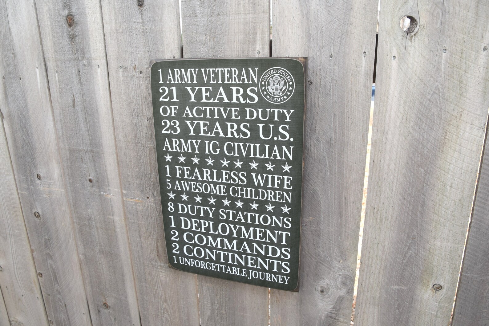 Army Service Sign - Personalized Military Retirement - Armed Forces ...