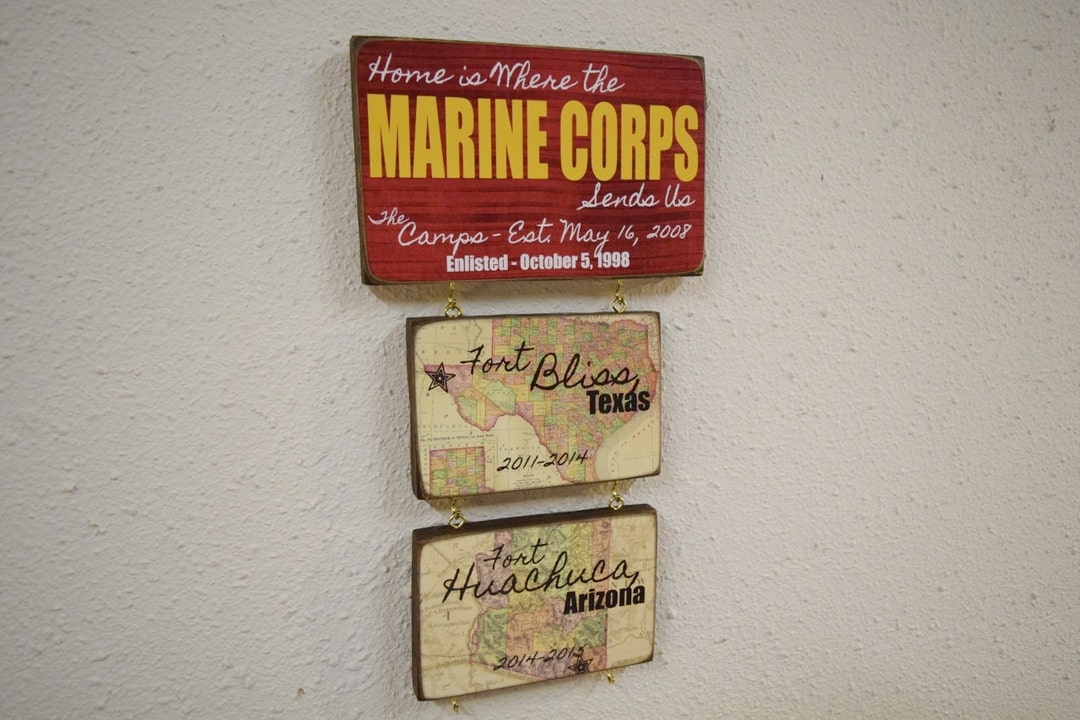 US Marines, Marine Corps, Home is Where, Military Gift, Marine Sign ...