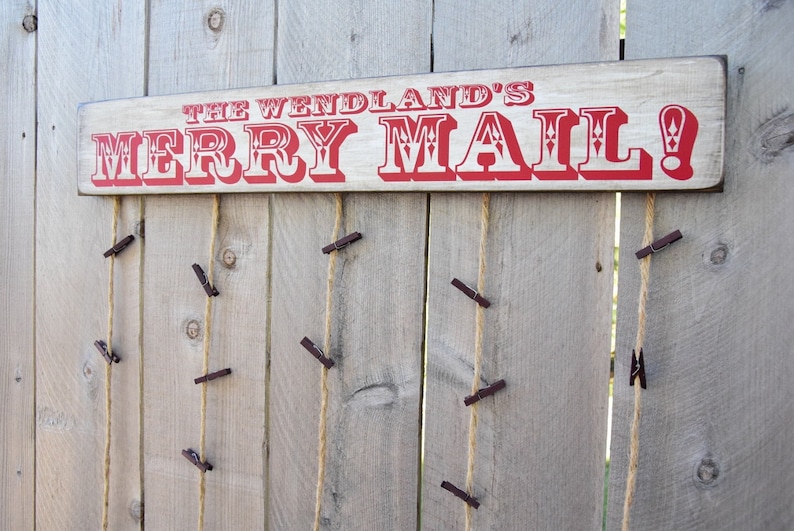 Custom Name Merry Mail Card Display Holder Personalized Card | Etsy