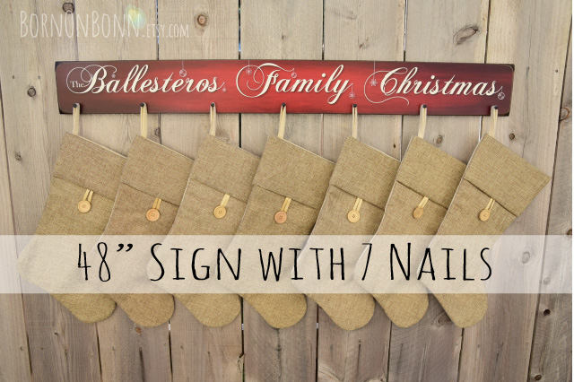 Custom Stocking Display Sign - Stocking Hanger - Christmas Stocking ...