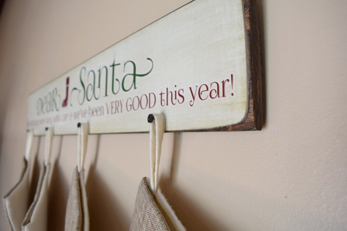 Christmas Stocking Holder - Dear Santa Stocking Hanger - Stocking ...
