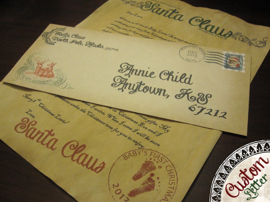 Baby's First Christmas Letter From Santa Claus CUSTOM on Vintage Paper ...