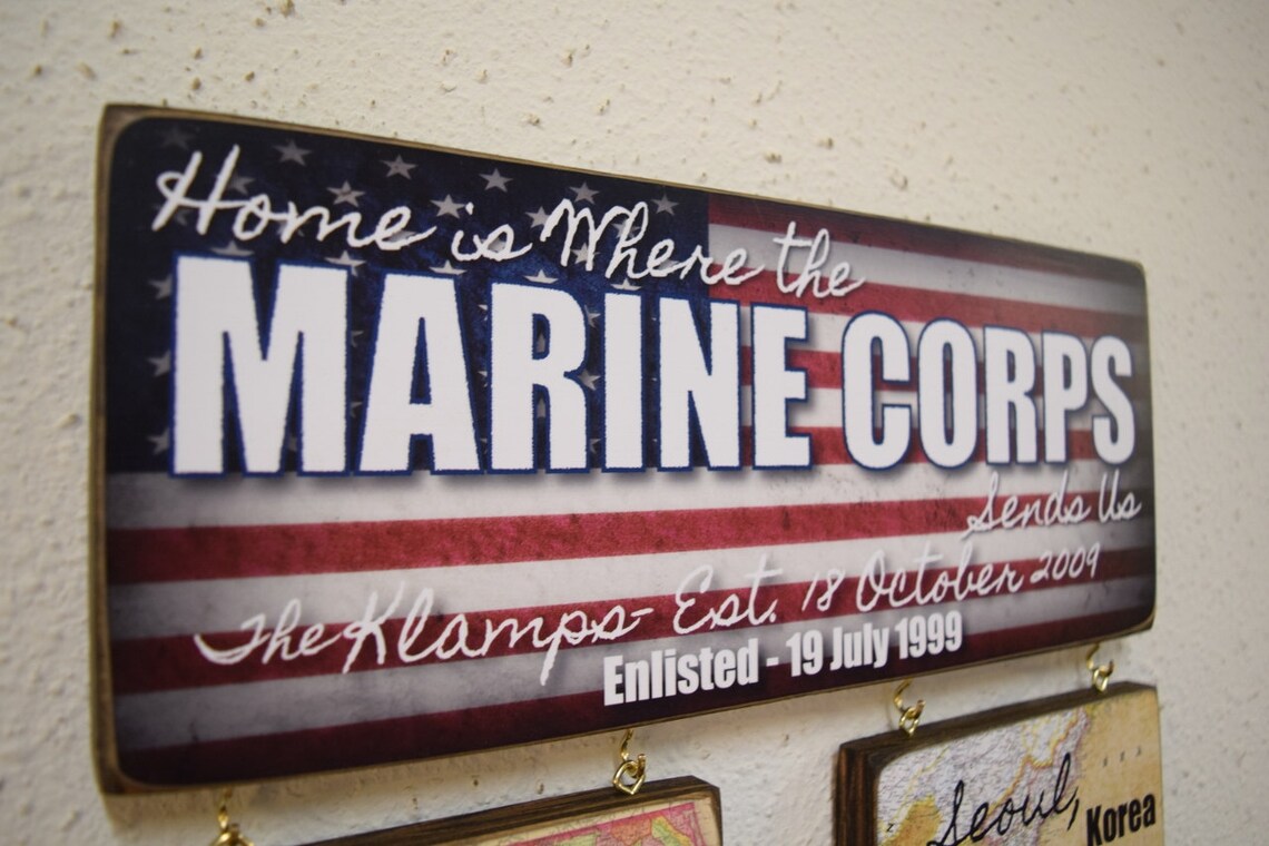 Marines Sign, Marine Corps Sign, Marine, Home is Where the Marine Corps ...