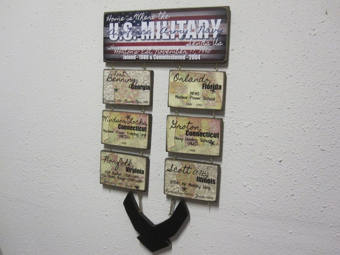 U.S. Military Duty Station Military Sign Multiple Branches | Etsy