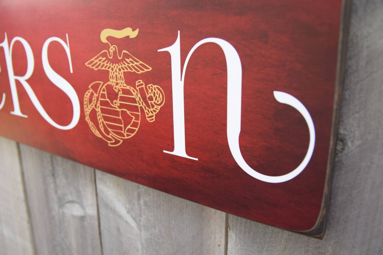 Marines Family Name Sign Marine Corp Military Sign | Etsy