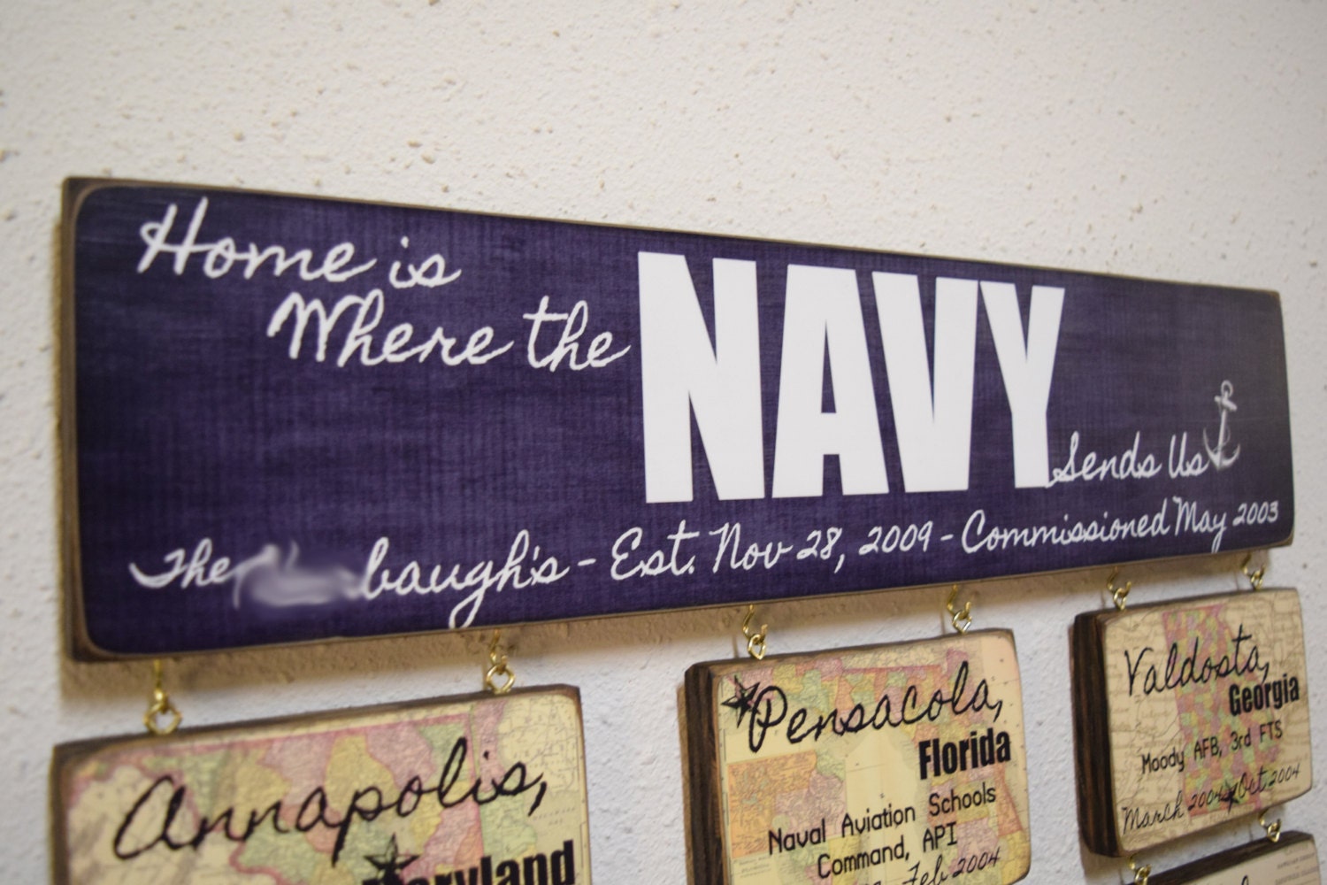 Navy Sign - Large - "home is Where the Navy Sends..." - Etsy