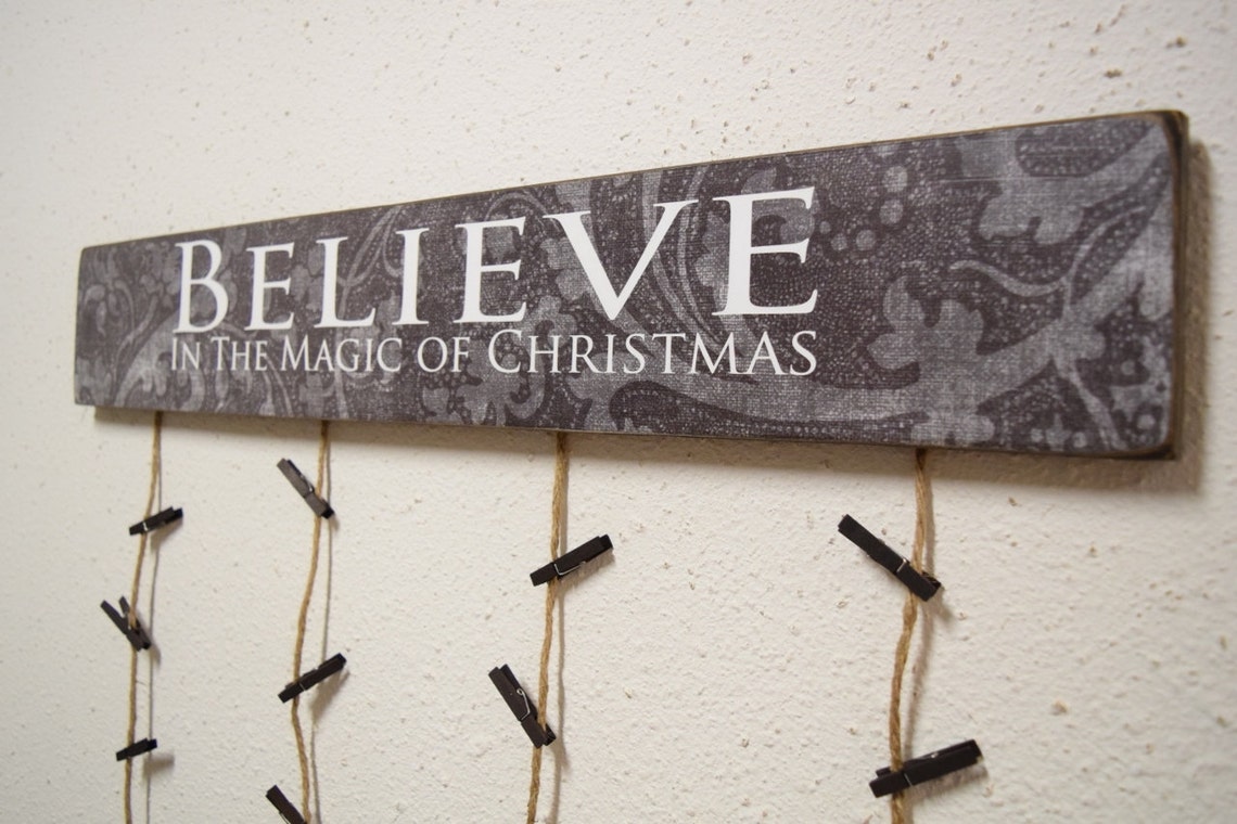 Believe in the Magic of Christmas Card Holder Merry - Etsy