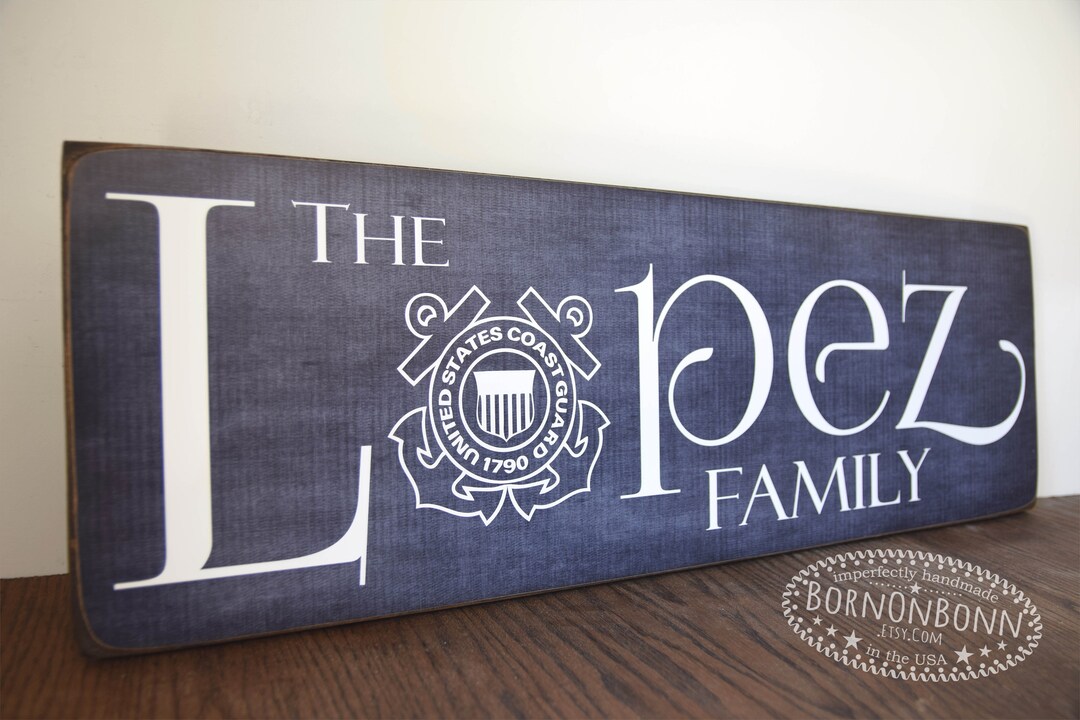 Military Family Name Sign -coast Guard Military Sign - Military Sign ...