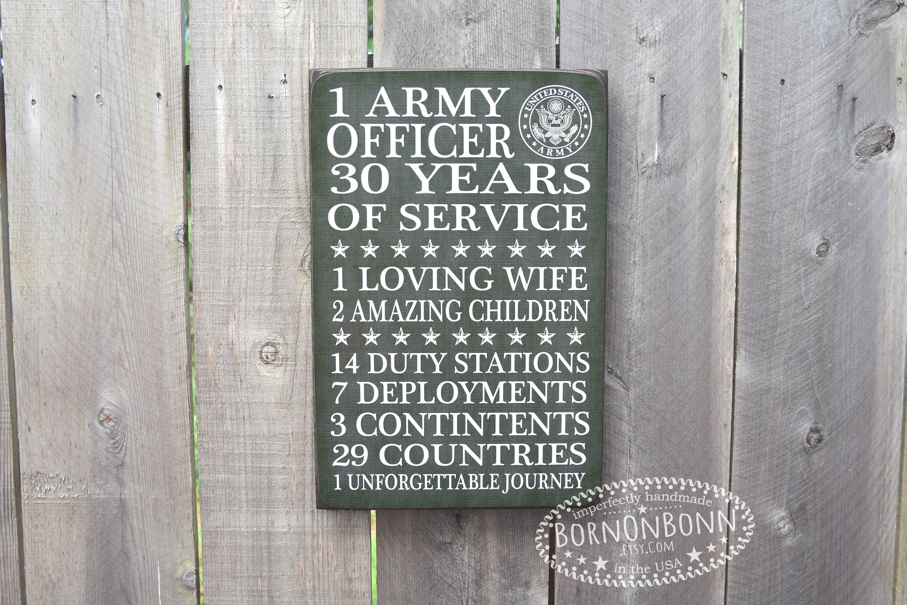 Army Service Sign - Personalized Military Retirement - Armed Forces ...