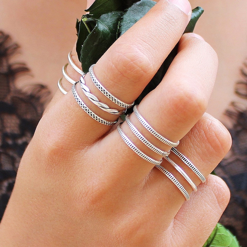 Silver Ring Set - Etsy