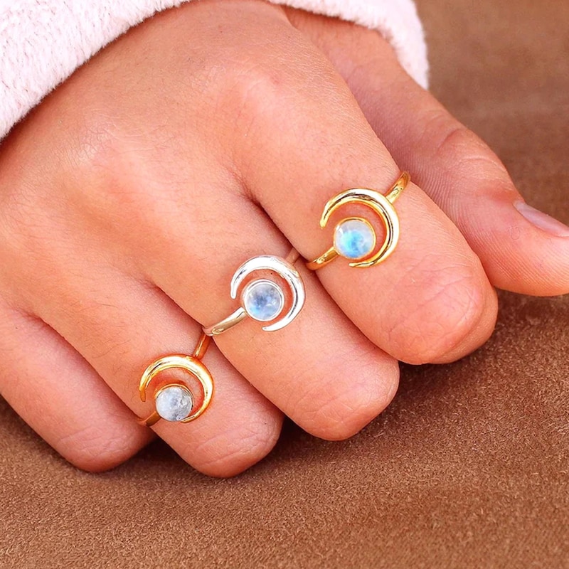 Boho Moonstone Ring - Etsy