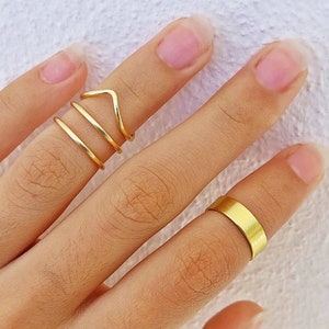 4 Knuckle Ring Set, Above the Knuckle Rings, Stacking Midi Ring, Ring ...