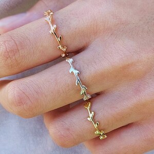 Leaf Nature Ring, Dainty Gold Ring, Minimalist Ring - Etsy