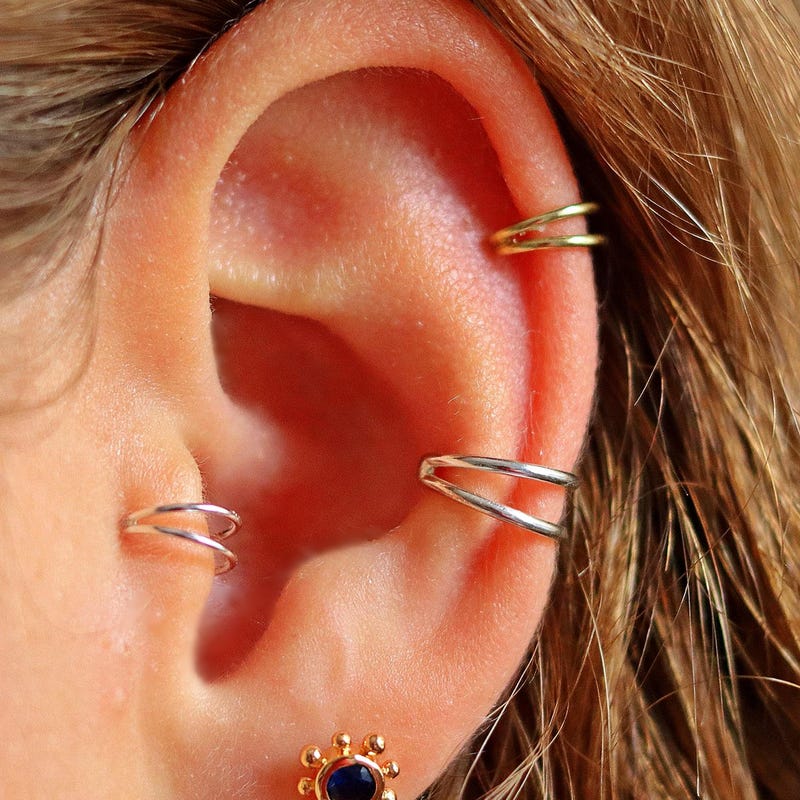 Double Piercing Earring Set - Etsy