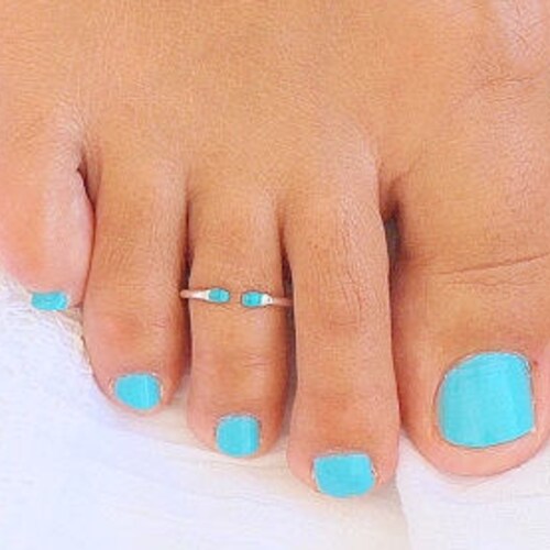Open Toe Ring Turquoise Toe Ring Foot Jewelry Sterling - Etsy
