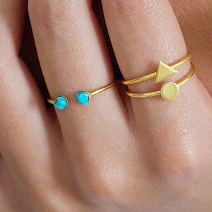 Tiny Triangle Ring - Gold Ring - Stacking Ring - Minimalist Ring ...