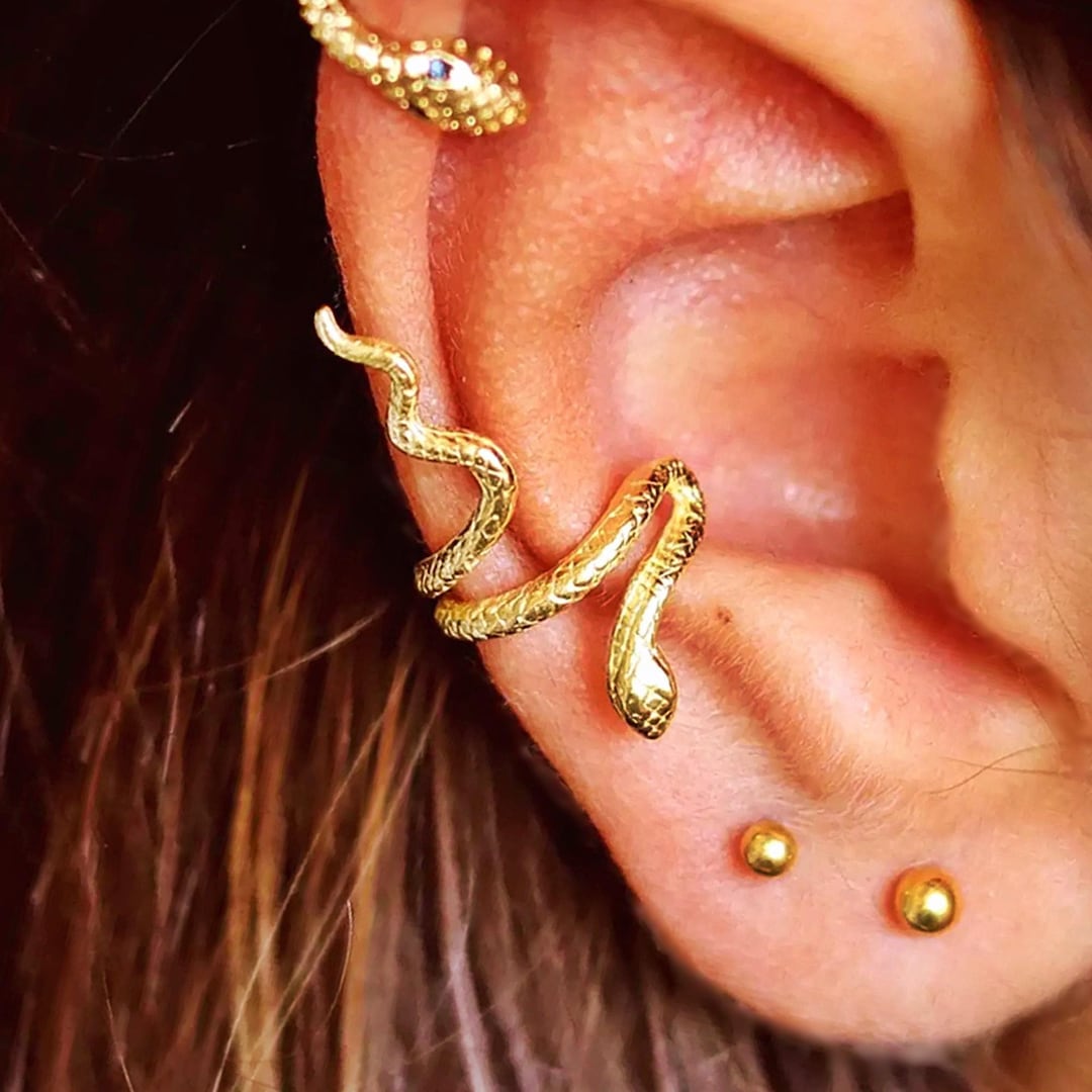 Snake Ear Cuff, Conch Cuff, Gold Vermeil Ear Cuff No Piercing - Etsy