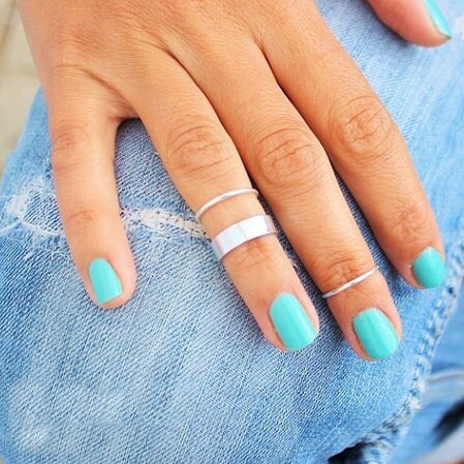 Silver Knuckle Ring Set of 3 Above the Knuckle Rings Stacking - Etsy