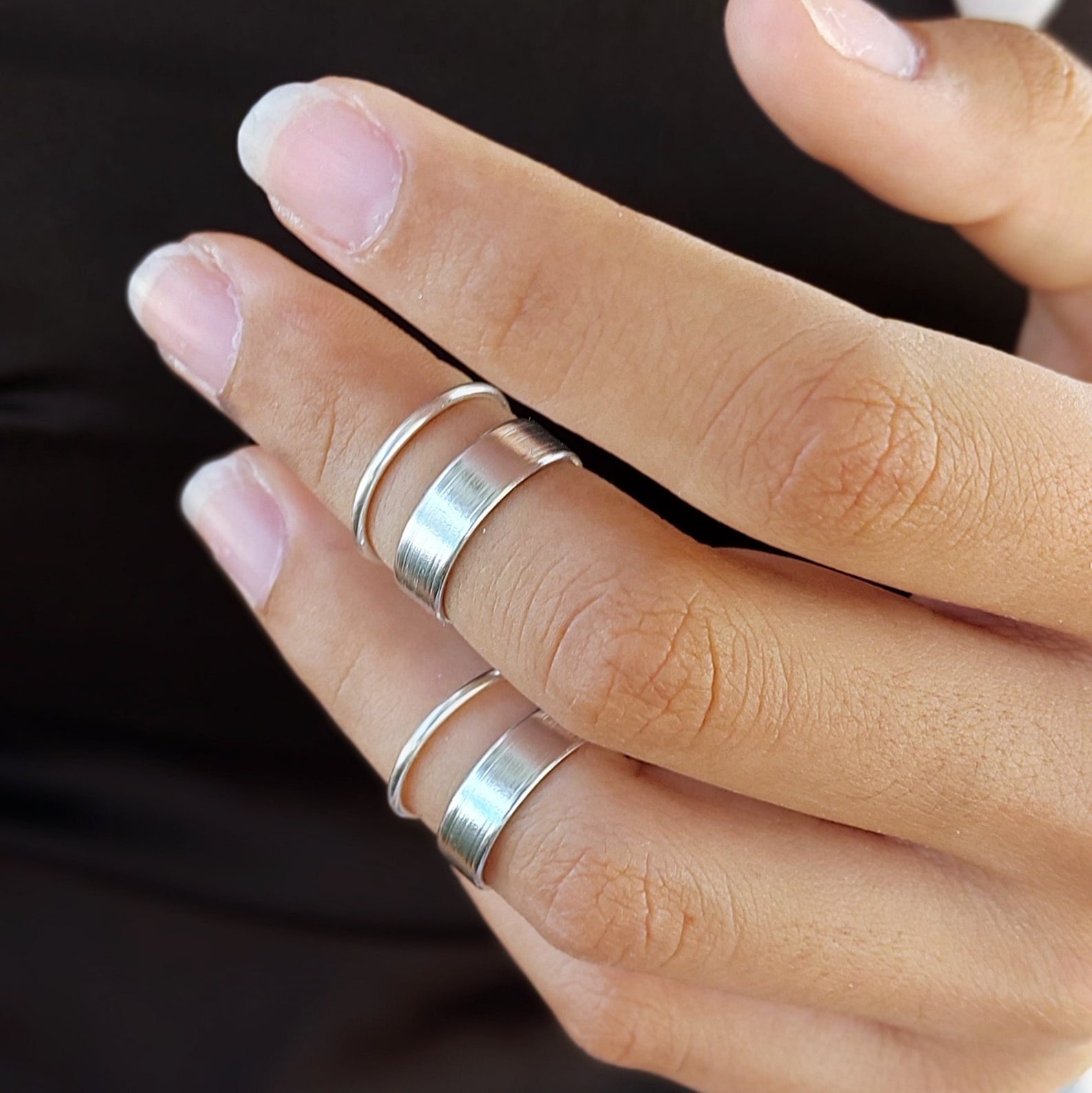 Stackable Midi Ring Silver Knuckle Ring Stackable Ring Set - Etsy
